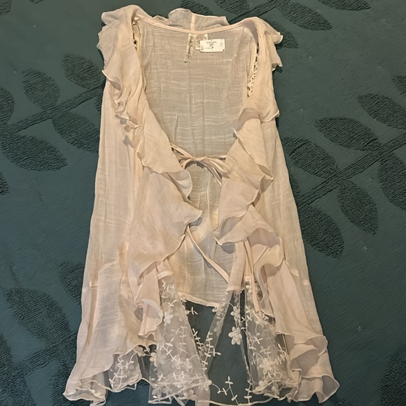 Simply Irresistible | Tops | Sleeveless Open Front Ruffles With Lace ...